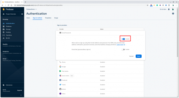 Email and Google authentication in Android using Firebase